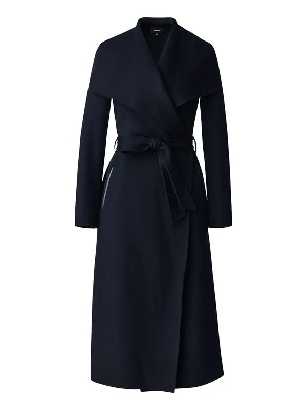 Mackage Mai-cn Double-face Wool Wrap Coat - Black