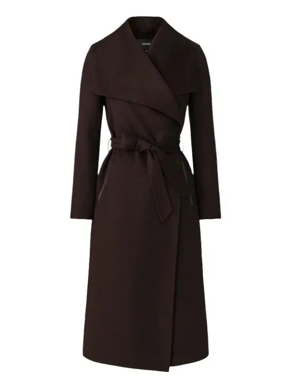 Mackage Mai-cn Double-face Wool Wrap Coat - Coffee