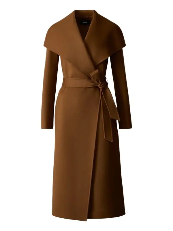 Mackage Mai-cn Double-face Wool Wrap Coat - Earth Brown