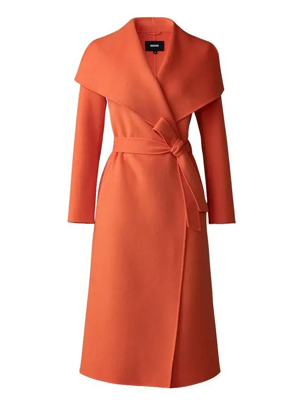 Mackage Mai-cn Double-face Wool Wrap Coat - Flame