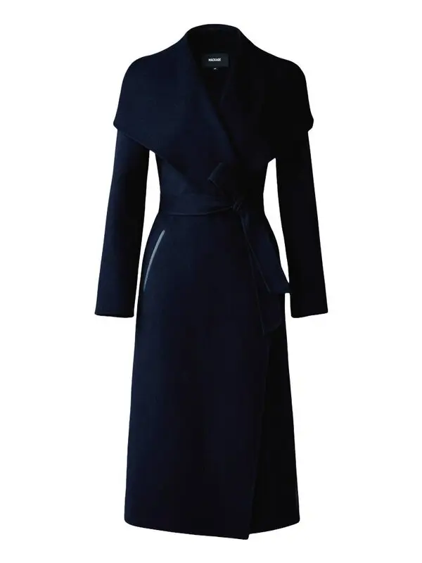 Mackage Mai-cn Double-face Wool Wrap Coat - Navy