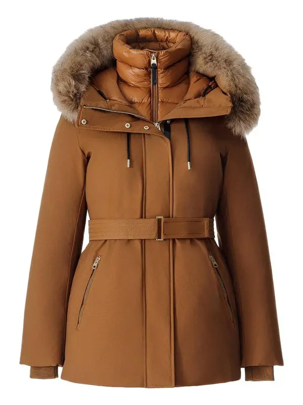 Mackage Jeni-f 2-in-1 Down Parka With Fur Trim - Earth Brown