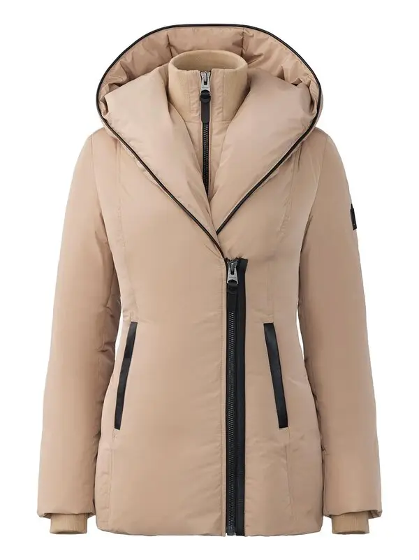 Mackage Adali-nfr Down Coat With Signature Collar - Camel