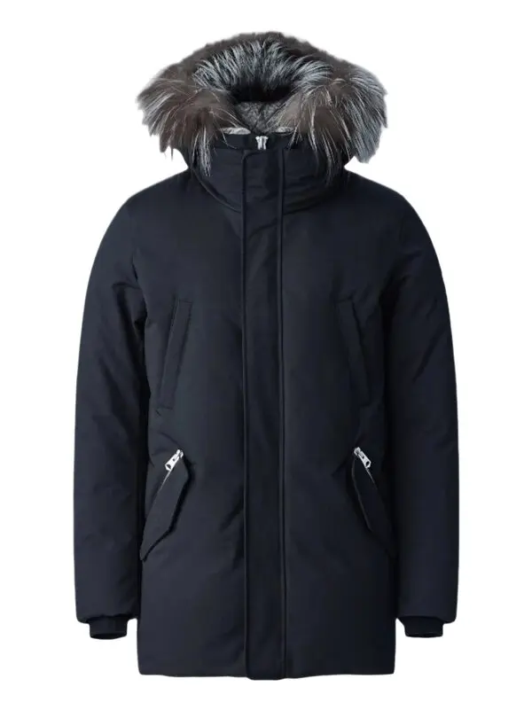 Mackage 2-in-1 Down Parka With Silver Fox Fur - Black-silver