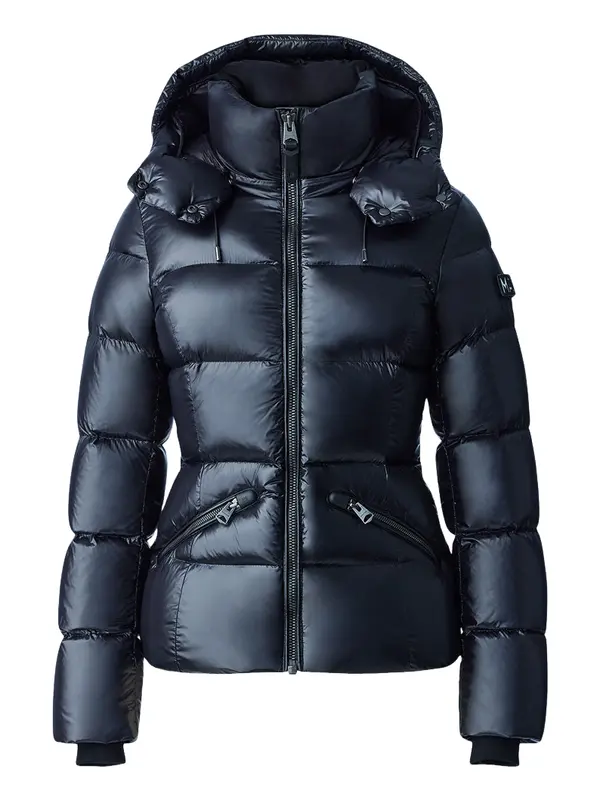Mackage Madalyn Lustrous Light Down Jacket With Hood - Black