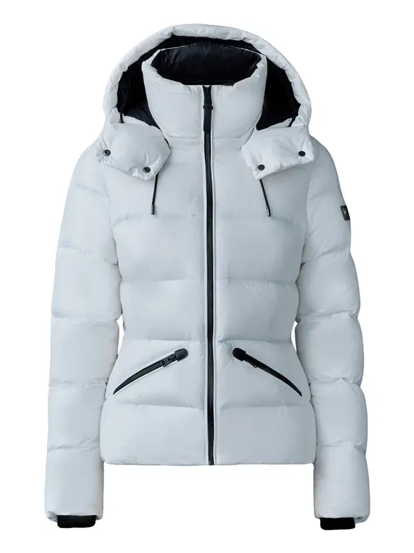 Mackage Madalyn Lustrous Light Down Jacket With Hood - White