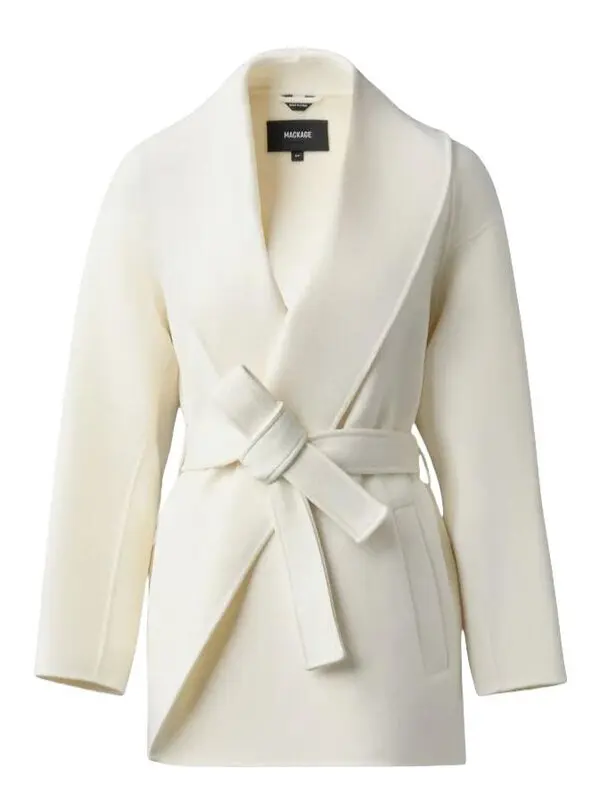 Mackage Tyra Wool Robe Jacket - Cream