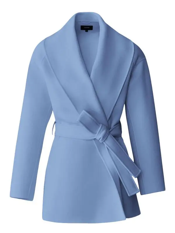 Mackage Tyra Wool Robe Jacket - Fog Blue