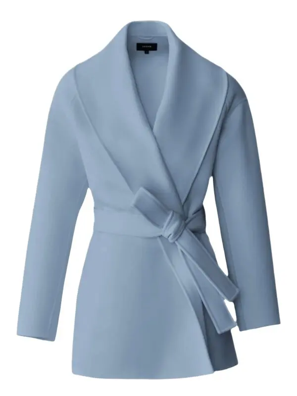 Mackage Tyra Wool Robe Jacket - Fog Blue