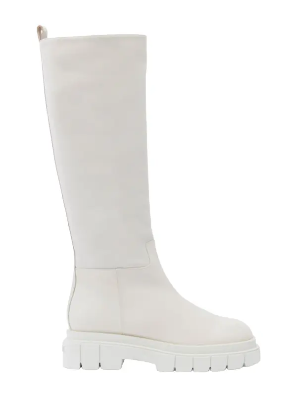 Mackage Commander Leather Lug Sole Boots - Cream