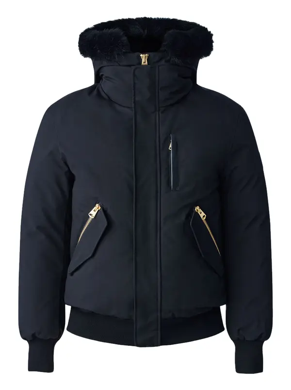 Mackage Dixon-bx 2-in-1 Nordic Tech Down Bomber With Fur - Black-gold