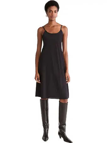 Merlette Midi Slip Dress - Black