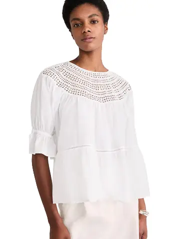 Merlette Sol Eyelet Blouse - White