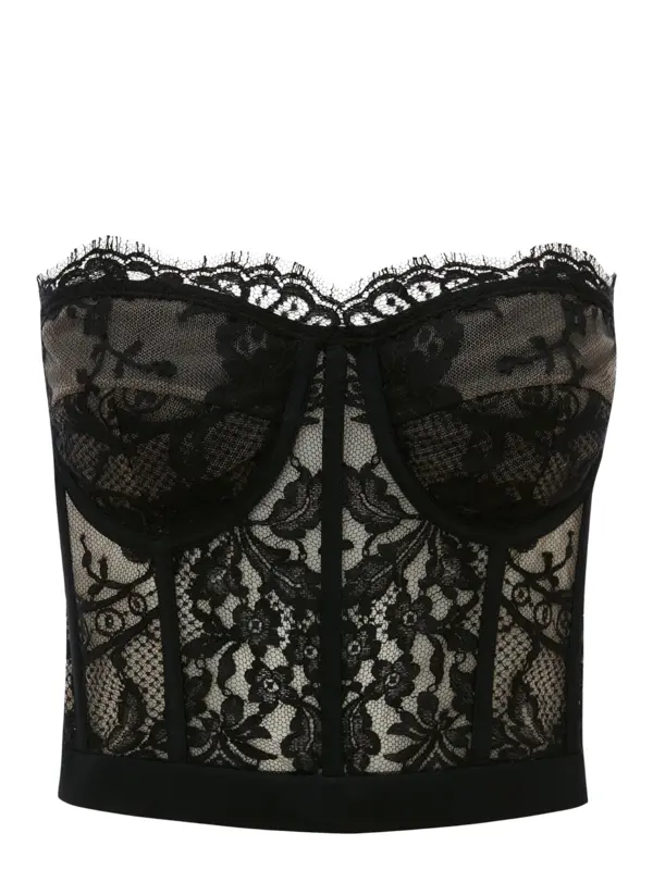 Alexander McQueen Lace Bustier Corset Top - Black