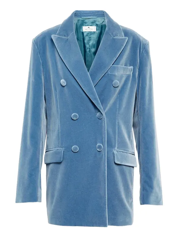 Etro Oversized Velvet Blazer - Blue