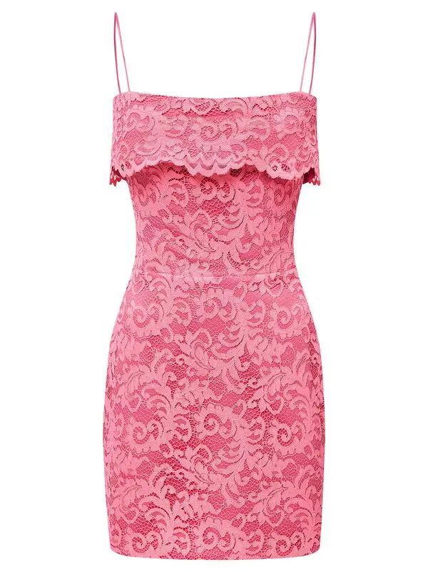 RASARIO Lace Mini Dress - Pink