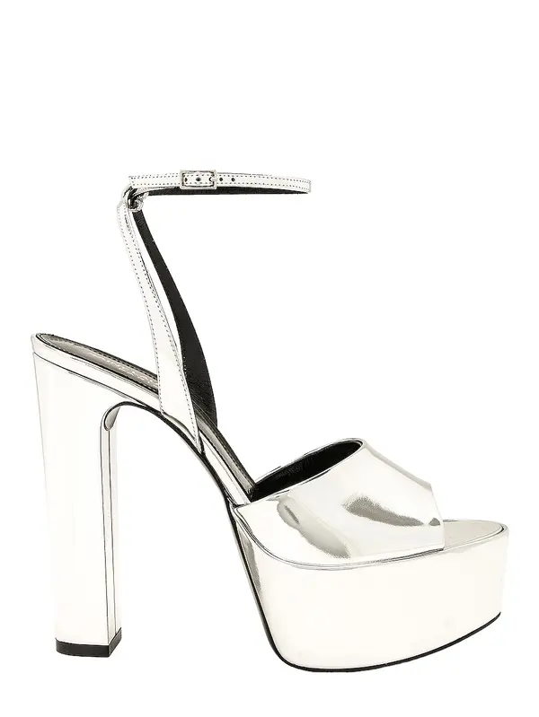Saint Laurent Tanouk Platform Sandals - Argento