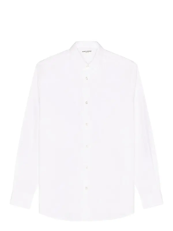 Saint Laurent Dress Shirt In Black - Blanc