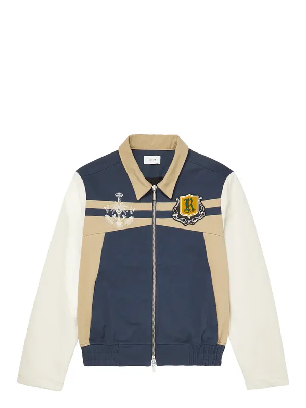 Rhude Wine Club Logo-appliquéd Blouson Jacket - Blue