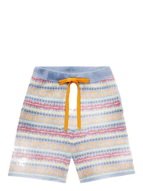 THE ELDER STATESMAN Fair Isle Cashmere Shorts - Multi