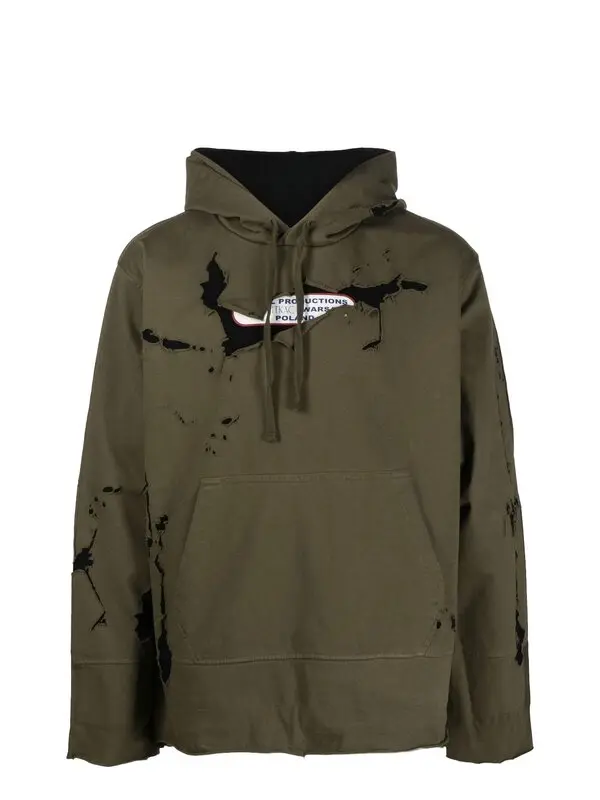 DIESEL® Paint-splatter Cotton Hoodie - Green