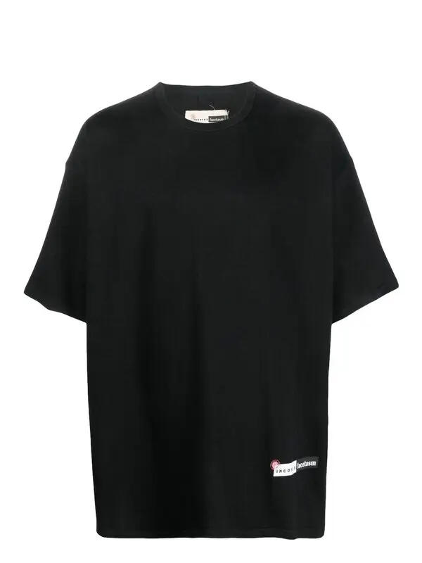INCOTEX RED X FACETASM Stripe-detail Short-sleeved T-shirt - Black