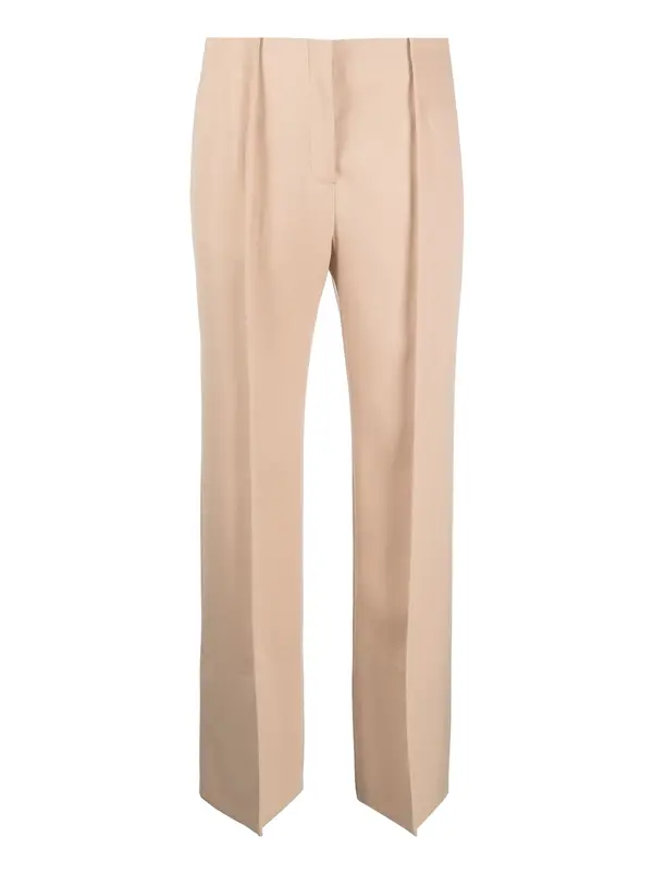 JIL SANDER Pintuck-detail Flared Trousers - Neutrals