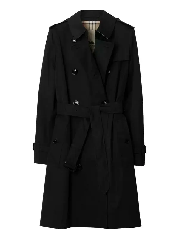 Burberry The Kensington Heritage Trench Coat - Black