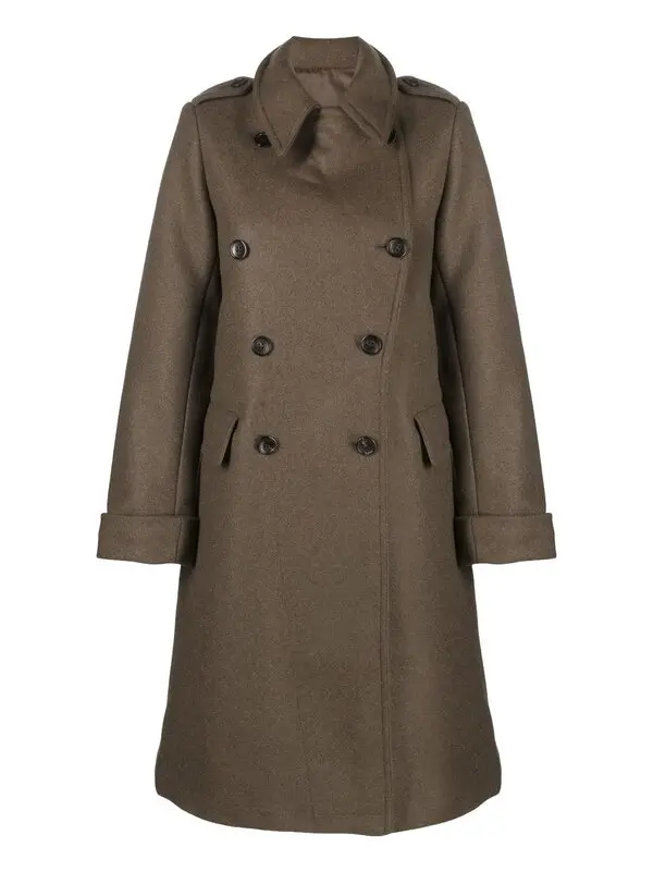FORTELA Double-breasted Coat - Green