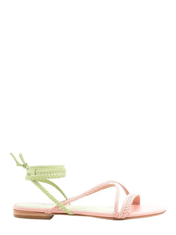STUDIO CHOFAKIAN Braided-strap Flat Sandals - Neutrals