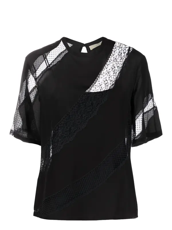 Elie Saab Lace-paneled T-shirt - Black