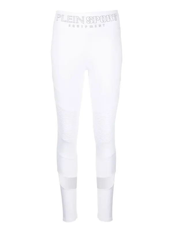 PLEIN SPORT Statement Cotton-blend Leggings - White