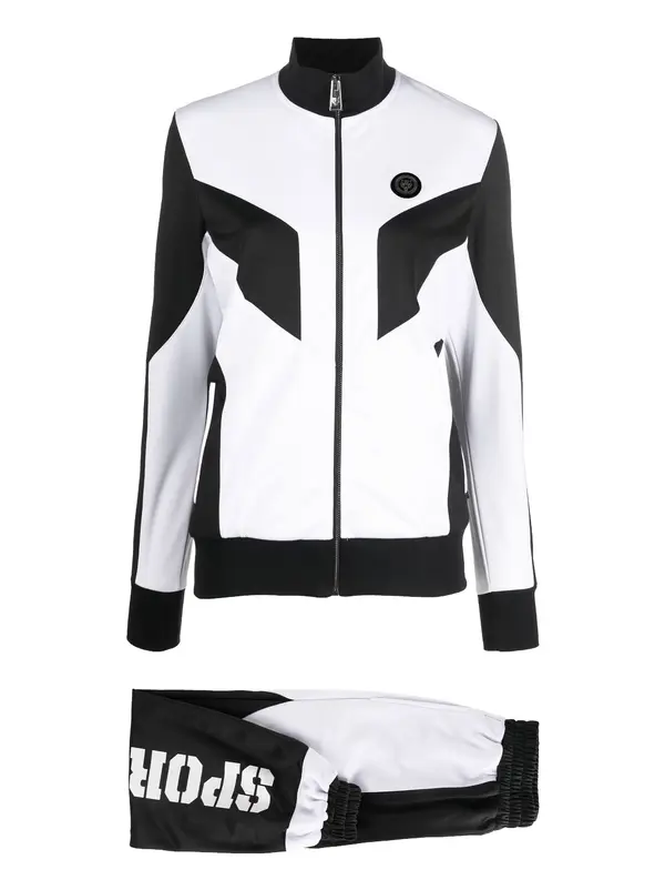 PLEIN SPORT Colour-block Panelled Tracksuit Set - White