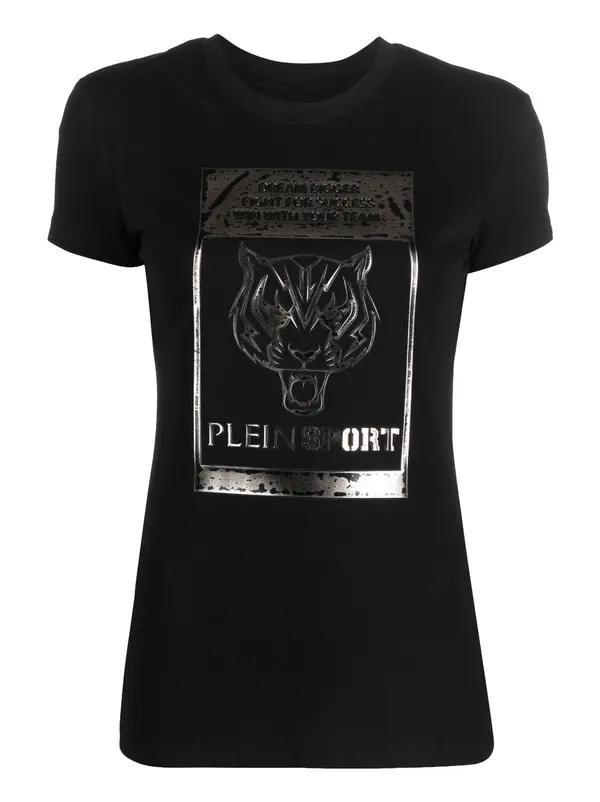 PLEIN SPORT Tiger Print T-shirt - Black