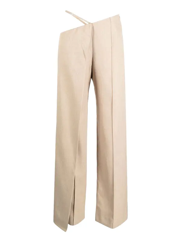 ALEKSANDRE AKHALKATSISHVILI Asymmetric Wide-leg Trousers - Brown