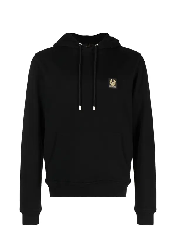 Belstaff Logo-patch Hooded Sweatshirt - Black