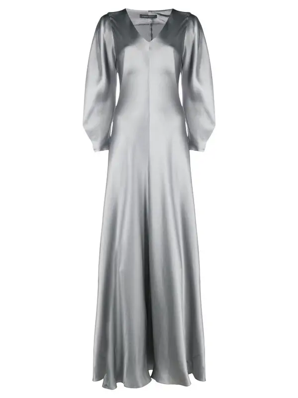 Alberta Ferretti Long Sleeve Gown - Grey