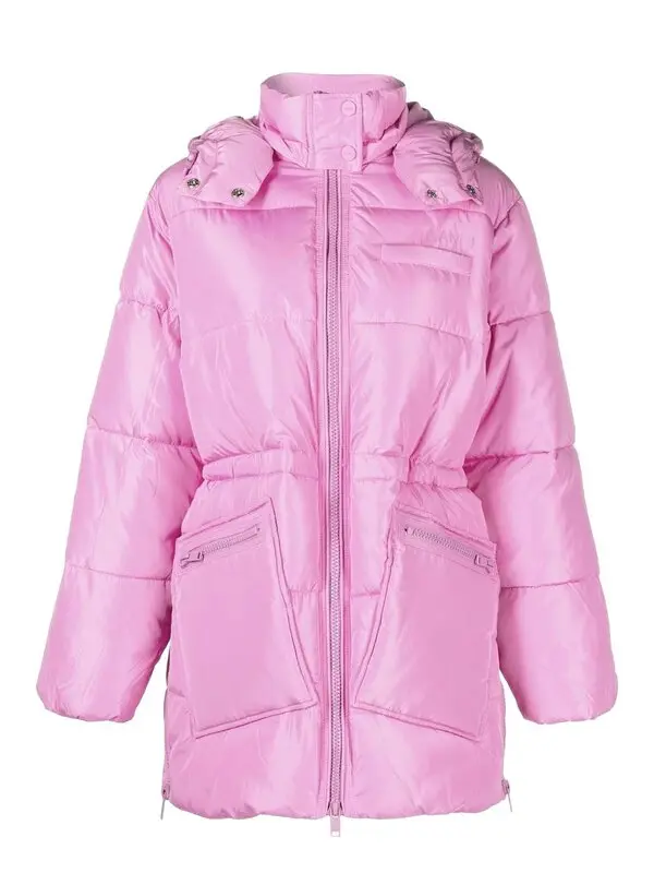GANNI Tech Midi Puffer Jacket - Pink