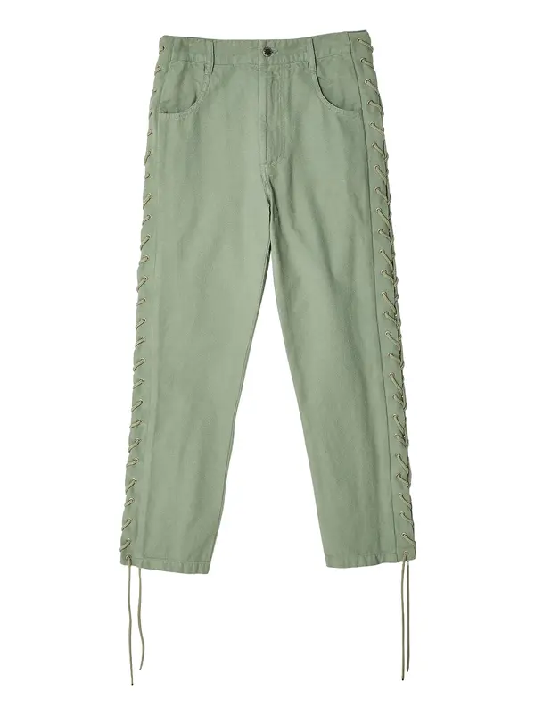 Eckhaus Latta Lace-up Straight Trousers - Green