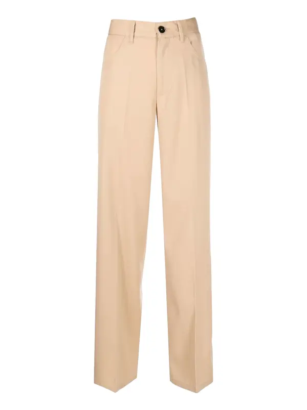 JIL SANDER Straight-leg Wool Trousers - Brown