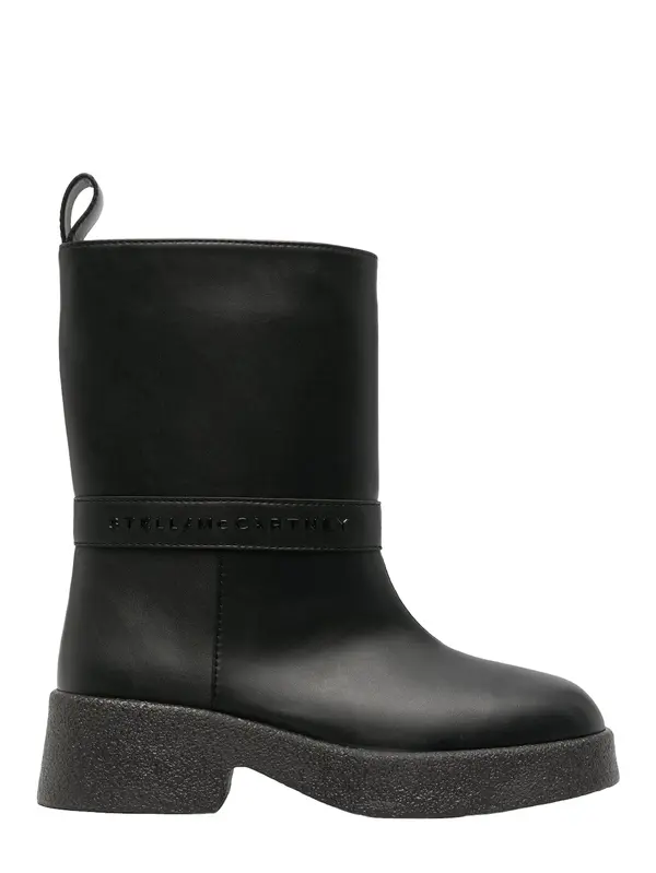 Stella McCartney Debossed-logo Boots - Black