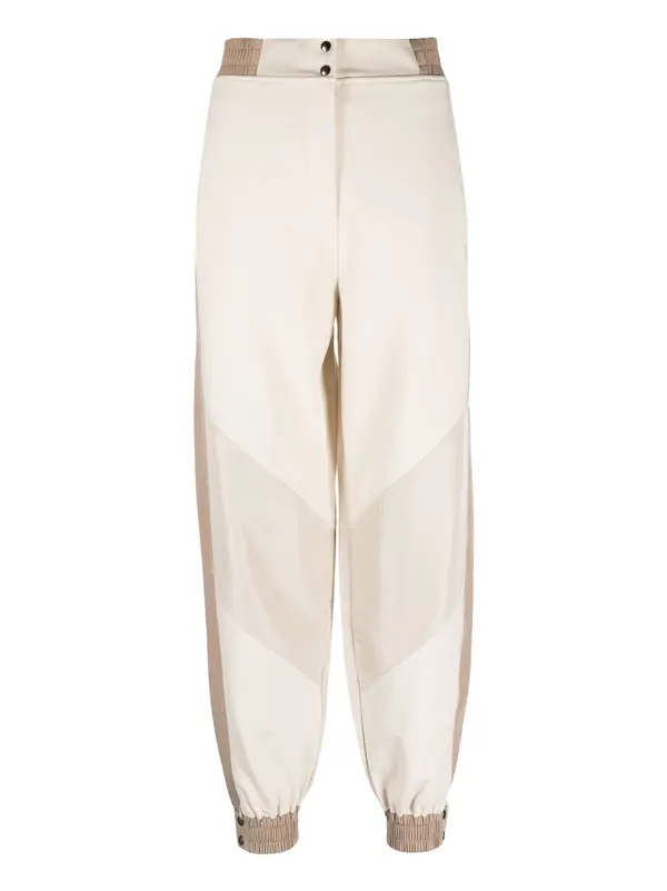 Eleventy Panelled Jersey-knit Trousers - Neutrals