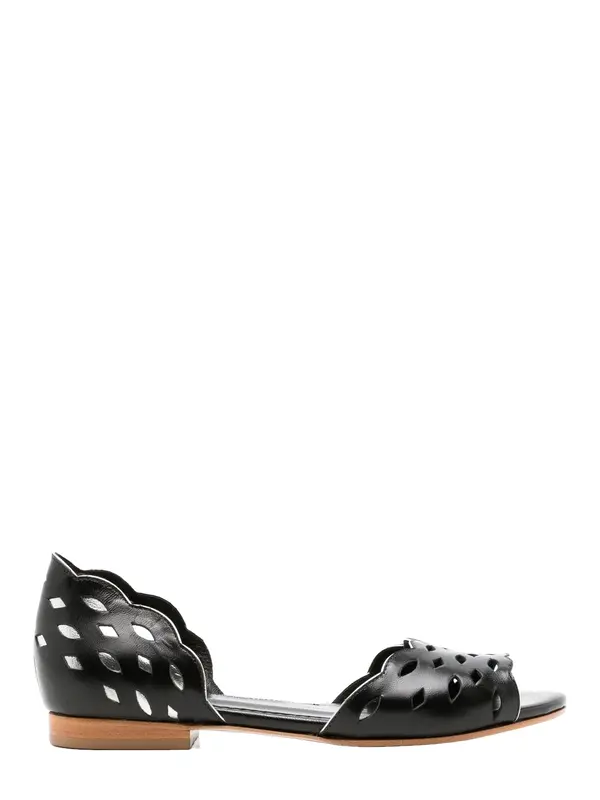 STUDIO CHOFAKIAN Vivienne Perforated Sandals - Black