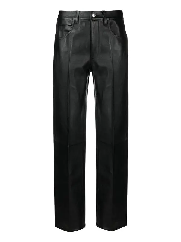 Alexander Wang Leather Straight-leg Trousers - Black