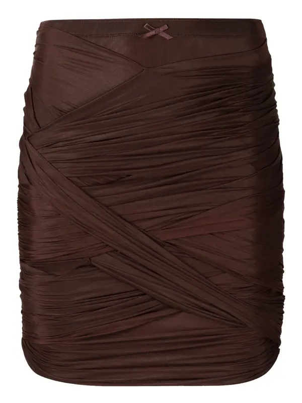 Alexander Wang Ruched Draped Skirt - Brown