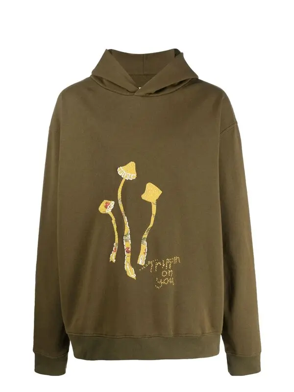 MAISON MARGIELA Mushroom Print Hooded Sweatshirt - Green