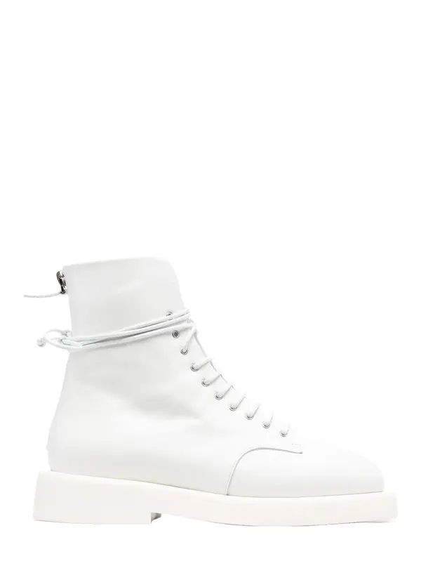 Marsèll Gommello Leather Combat Boots - White