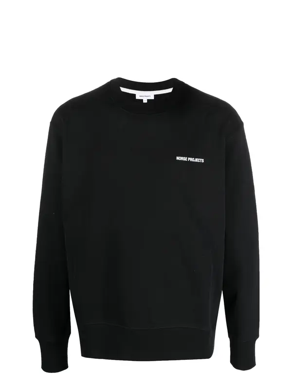 Norse Projects Logo-print Long-sleeve Sweatshirt - Black