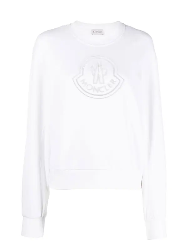 Moncler Logo-print Cotton Sweatshirt - White