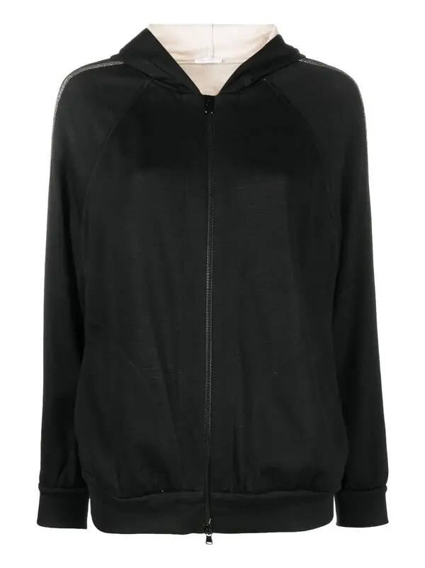 Brunello Cucinelli Bead-detail Hooded Jacket - Black